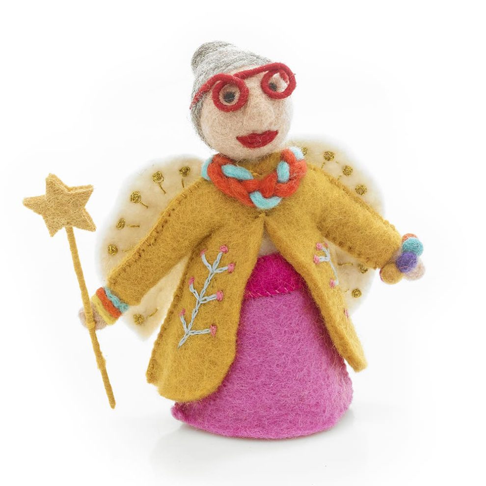 Christmas Fairy Tree Topper, Handmade Needle Felted Fairy